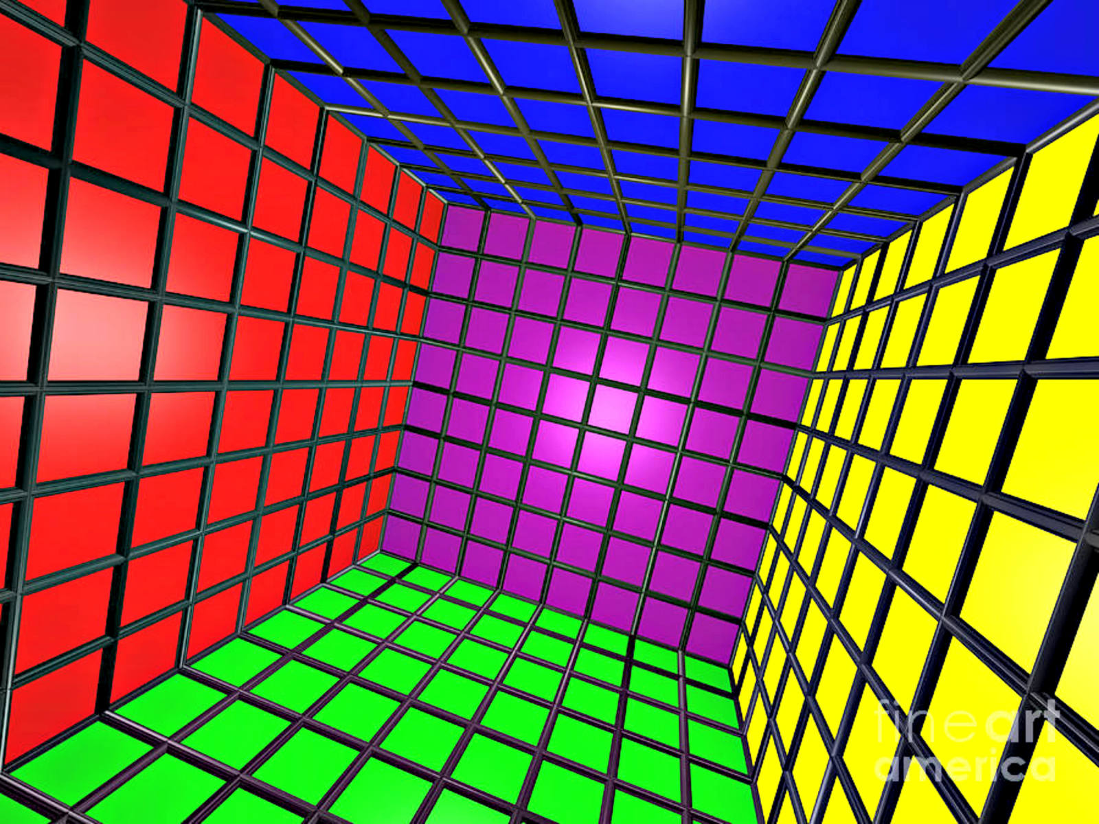 Solve Colorful 3d Cube With Grid Digital Art jigsaw puzzle online with ...