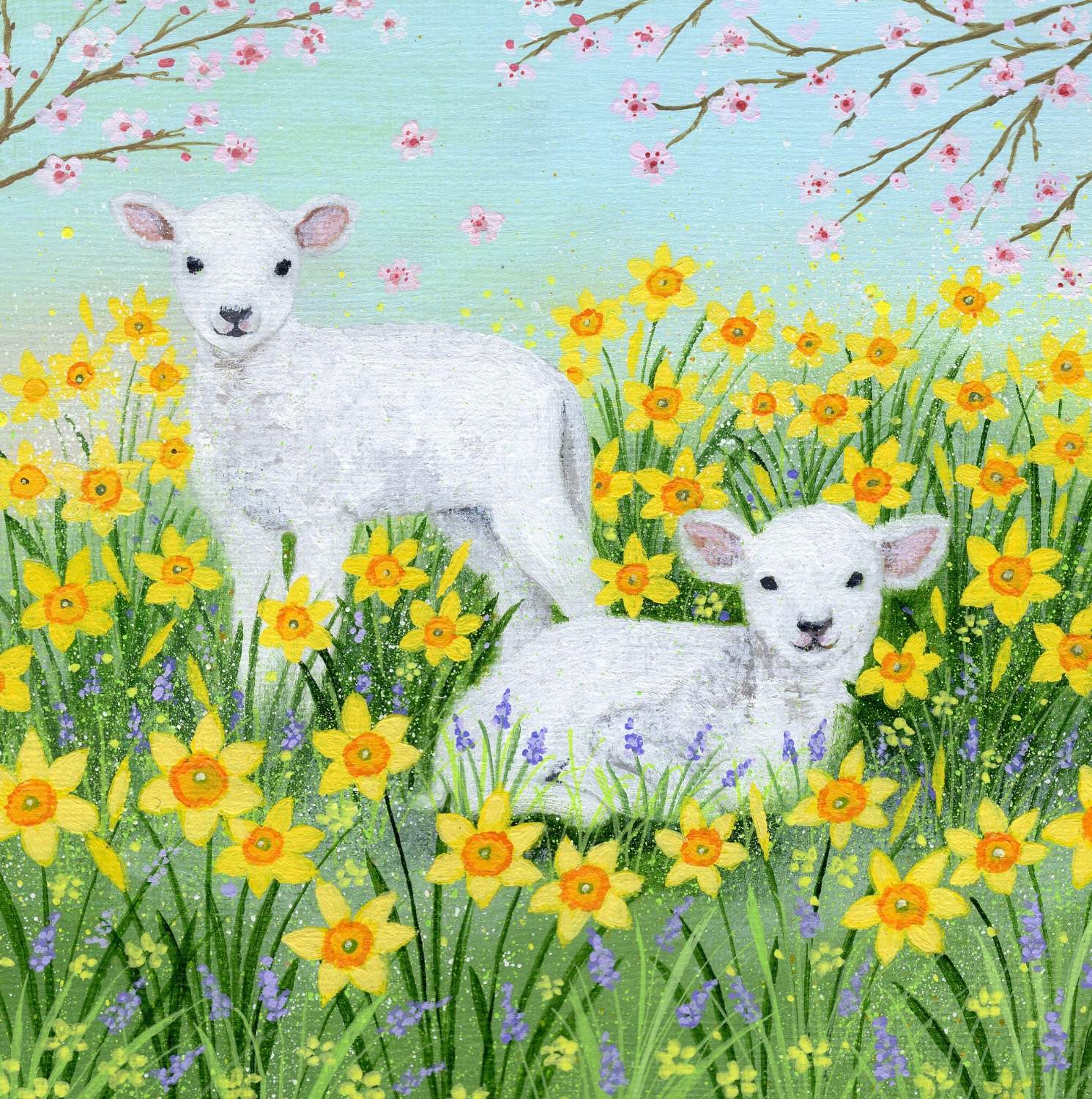 Solve Spring Lambs jigsaw puzzle online with 400 pieces