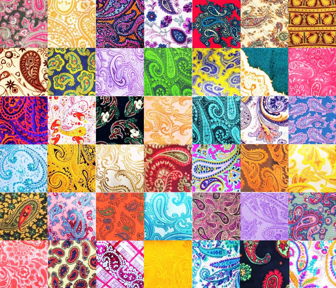Solve PATCHWORK PAISLEY NECKTIES jigsaw puzzle online with 72 pieces