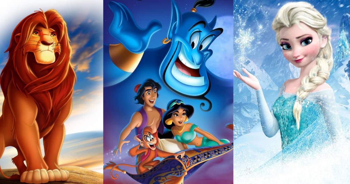 Solve roi lion aladdin elsa jigsaw puzzle online with 220 pieces