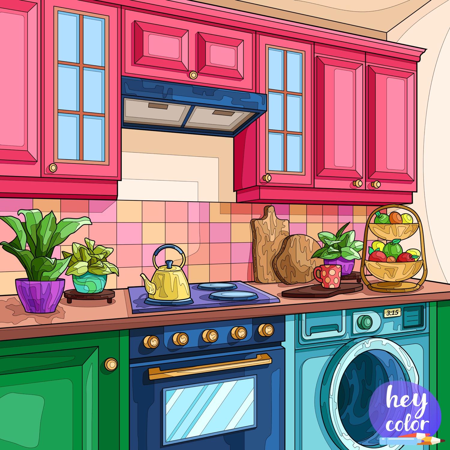 Jigsaw Puzzle | Fuschia Kitchen | 256 pieces | Jigidi