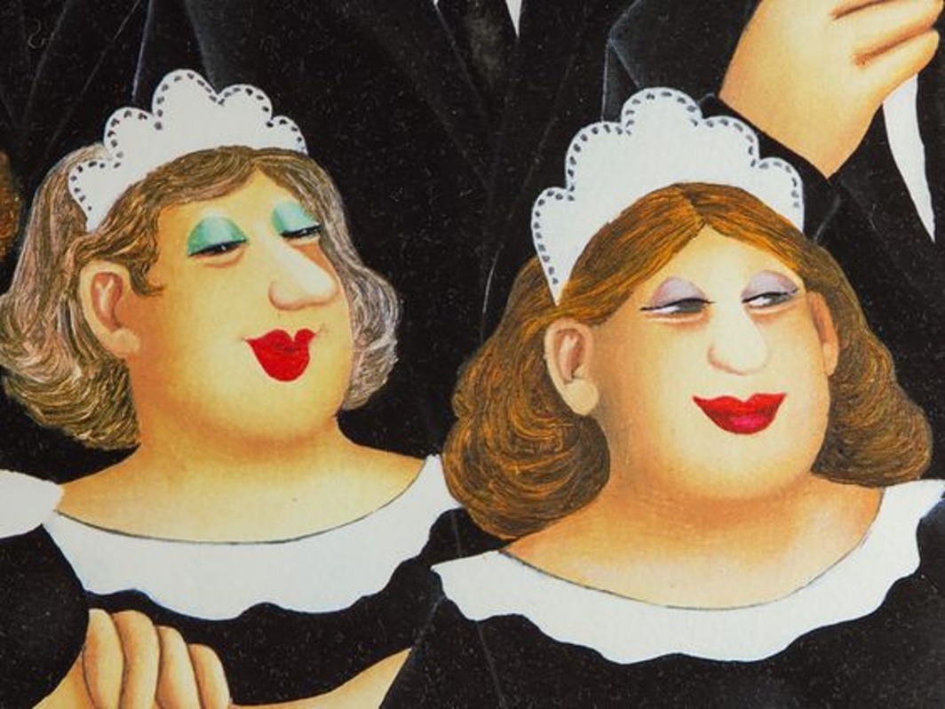 Solve Beryl Cook jigsaw puzzle online with 221 pieces