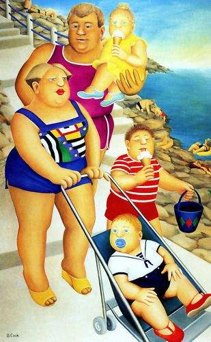 Solve Beryl Cook Family Outing jigsaw puzzle online with 40 pieces