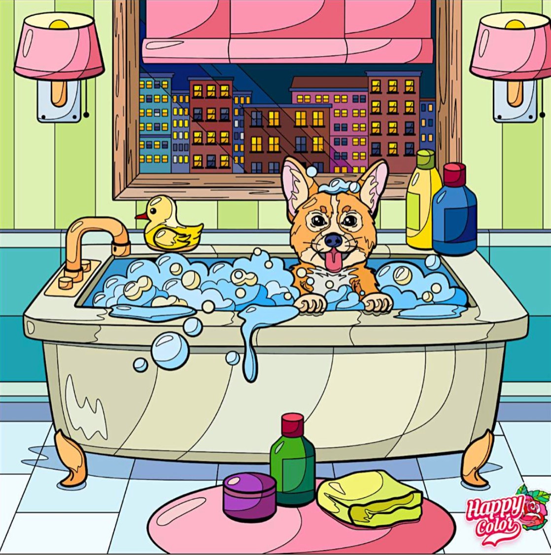 Solve 🛀 🧼 🐶 jigsaw puzzle online with 49 pieces