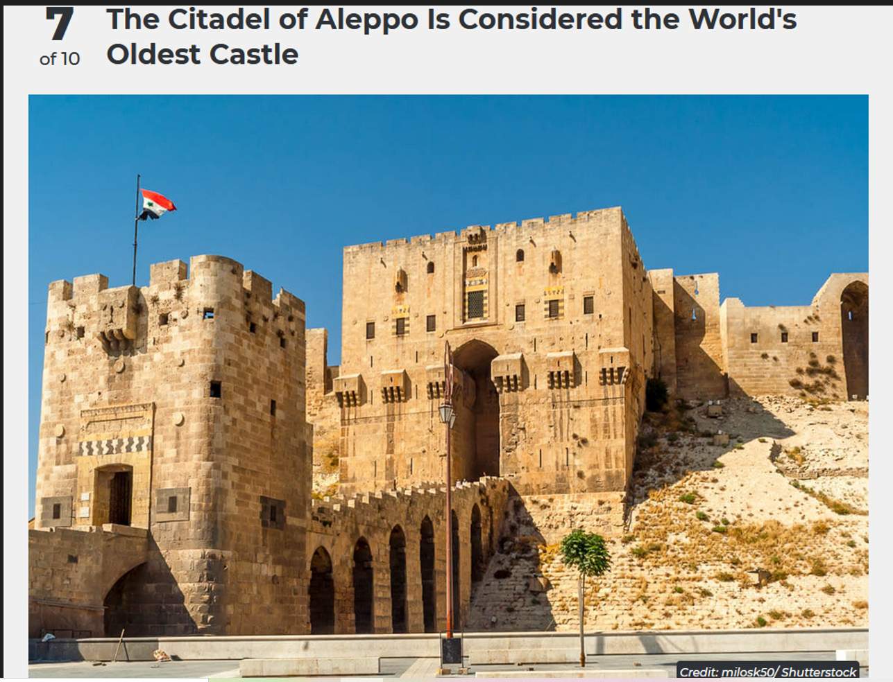 Solve CASTLE-CITADEL-OF-ALEPPO-SYRIA jigsaw puzzle online with 48 pieces