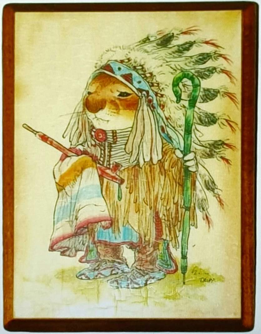 Solve CHIEF RABBIT WALL PLAQUE jigsaw puzzle online with 30 pieces