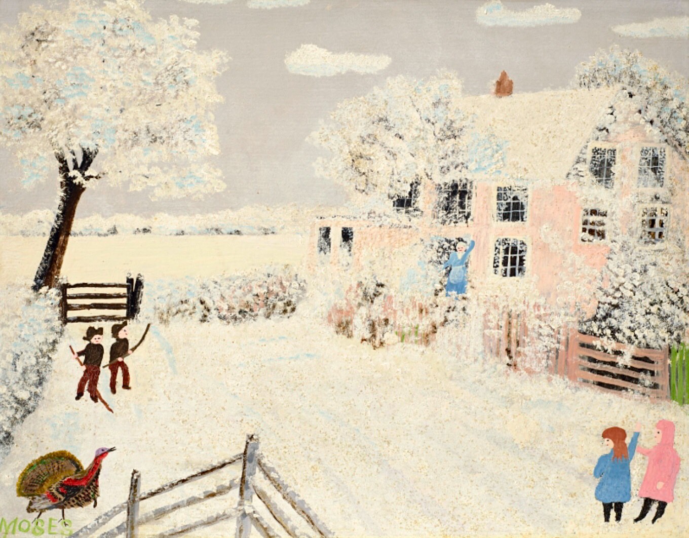 Solve A Frosty Morning, 1944, Anna Mary Robertson (Grandma) Moses (1860 ...