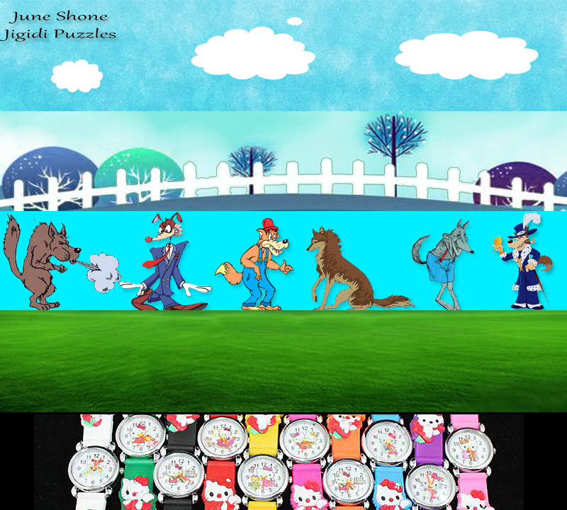 Solve what time is it Mr Wolf jigsaw puzzle online with 90 pieces
