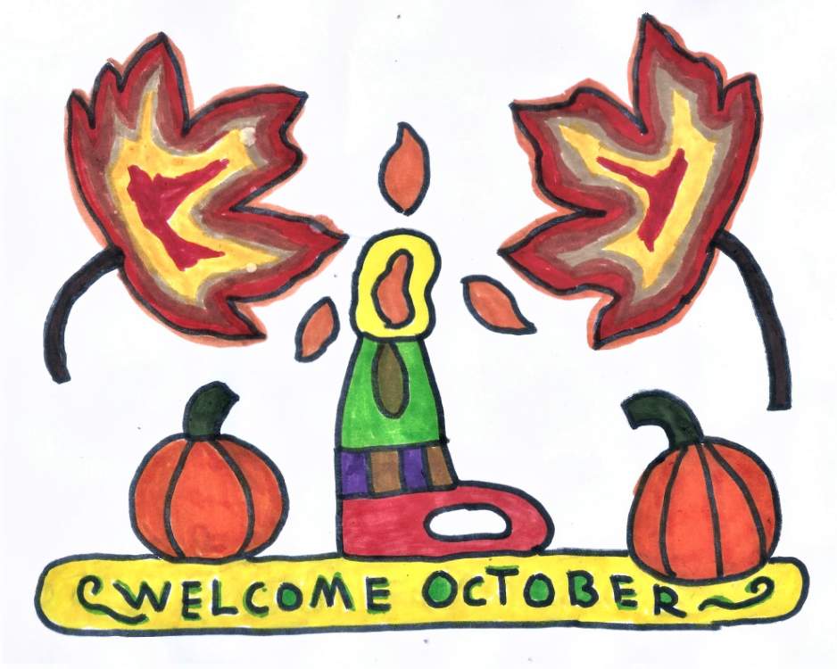 Solve Welcome October Doodle jigsaw puzzle online with 12 pieces