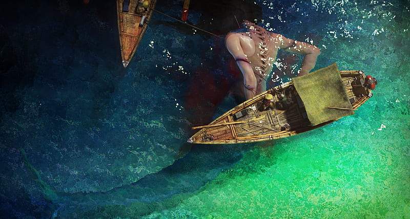 Jigsaw Puzzle | captured giant mermaid | 66 pieces | Jigidi