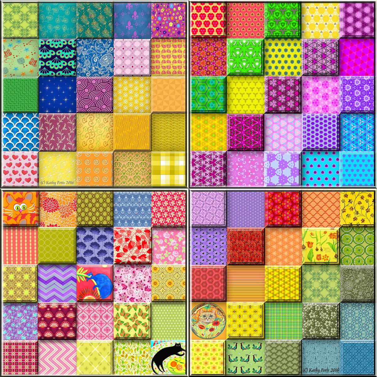 Solve 100 Different Colorful Square Tiles jigsaw puzzle online with 256 ...