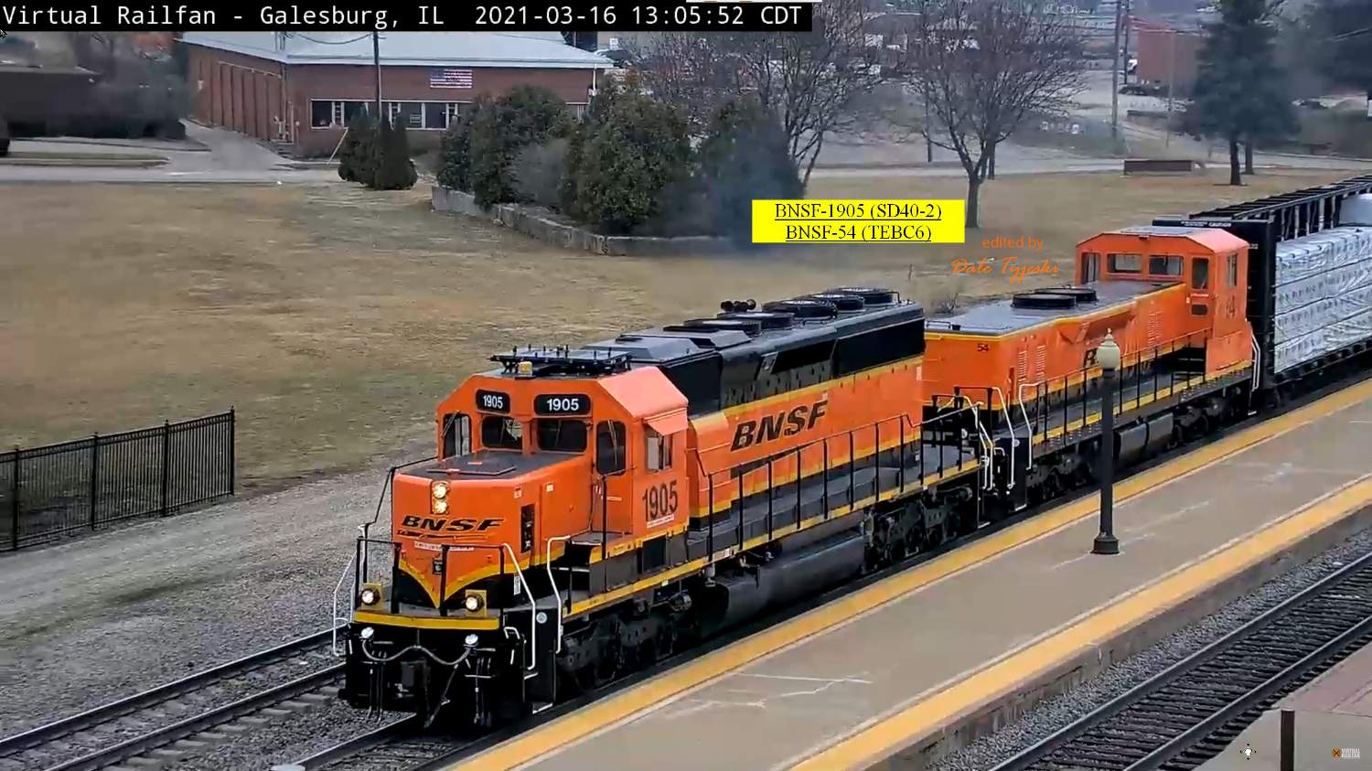 Solve GBB BNSF-1905(SD40-2) & BNSF-54(TEBC6) at Galesburg,IL/USA 45-pc jigsaw puzzle online with ...
