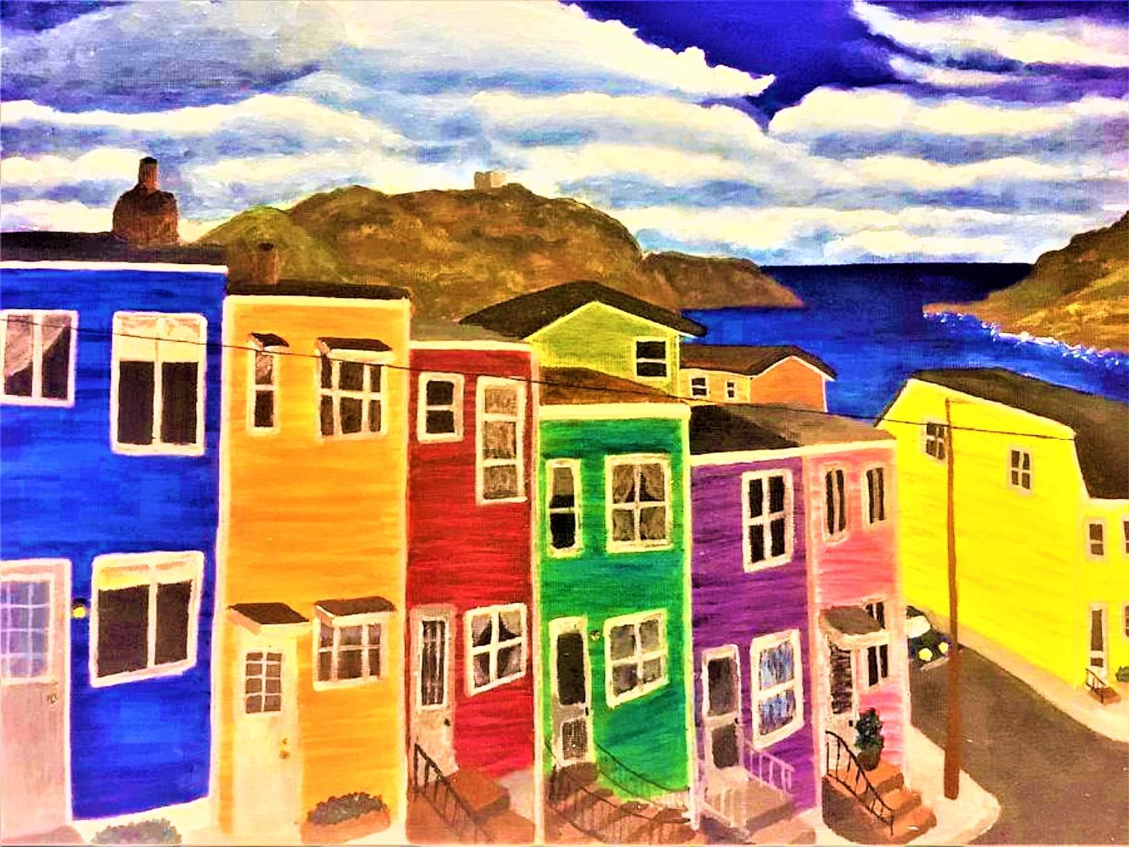 Solve Jelly Bean Row on the Hill jigsaw puzzle online with 130 pieces