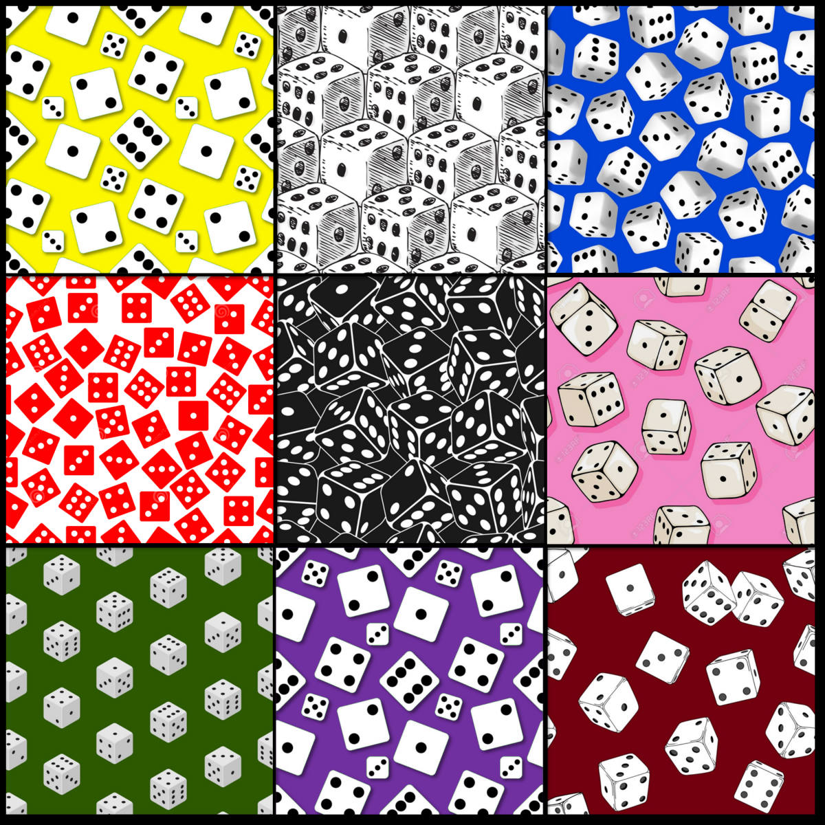 Solve Dice patterns jigsaw puzzle online with 324 pieces