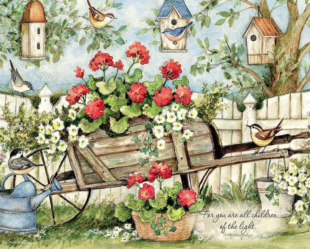 Solve Susan Winget Spring Art jigsaw puzzle online with 63 pieces