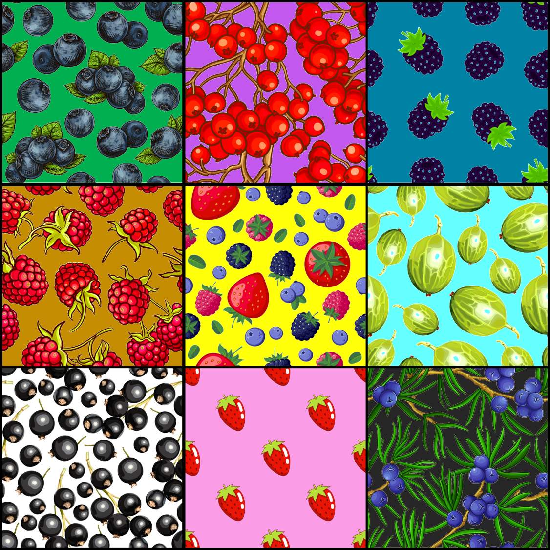 Solve Berry patterns 1 jigsaw puzzle online with 81 pieces