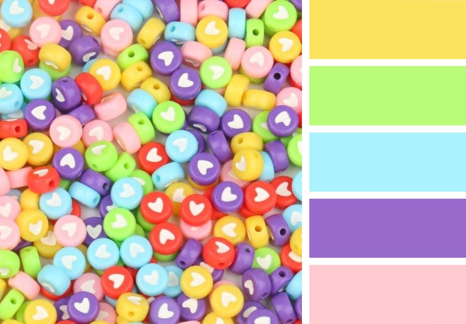 Solve Mixed Colours Heart Beads (Small) jigsaw puzzle online with 96 pieces