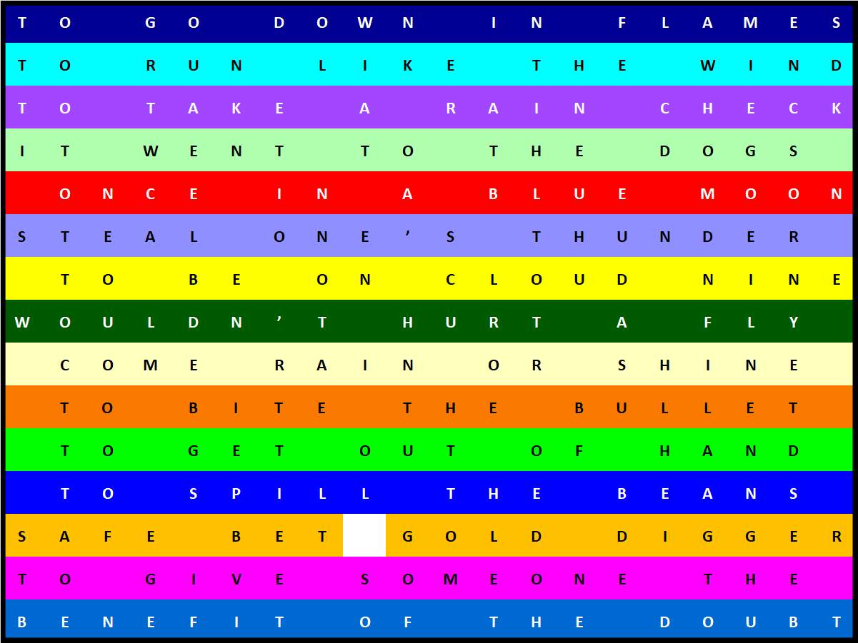 Solve Word 164 American idioms 300 jigsaw puzzle online with 300 pieces