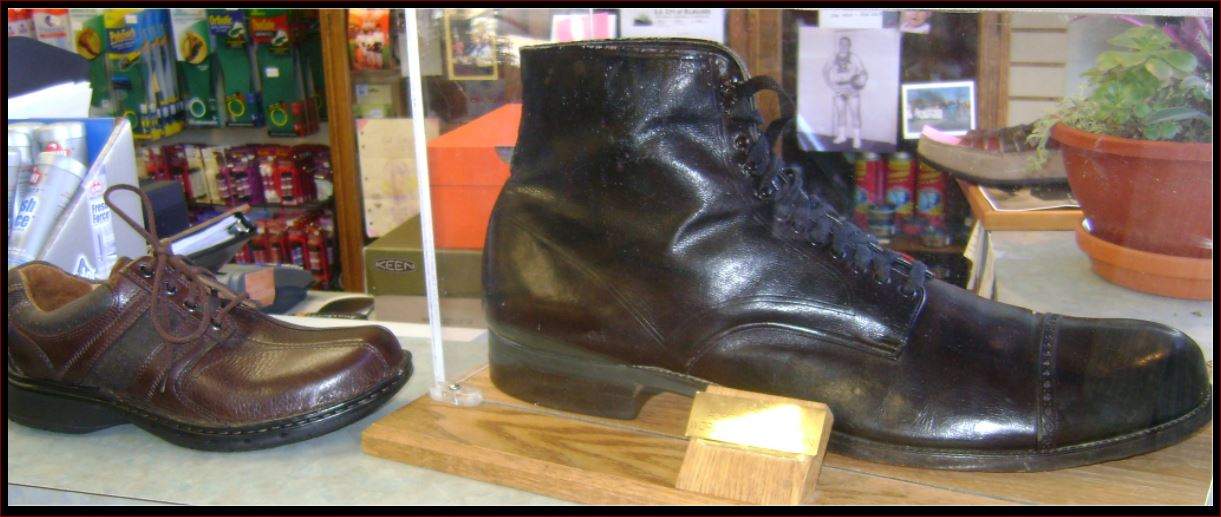 Solve ~Wadlow's shoe~ jigsaw puzzle online with 84 pieces