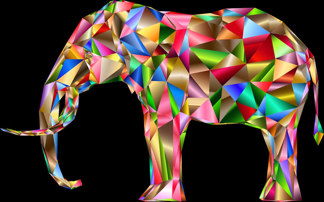 Solve three-d-gacdad0b59_1280 elephant GDJ jigsaw puzzle online with ...