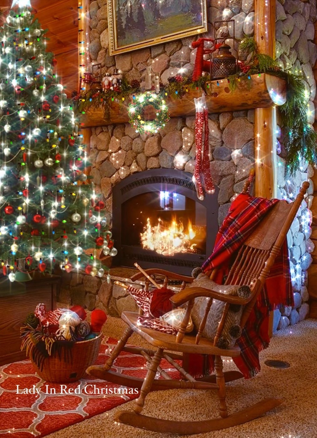 Solve Beautiful Christmas Scene jigsaw puzzle online with 252 pieces
