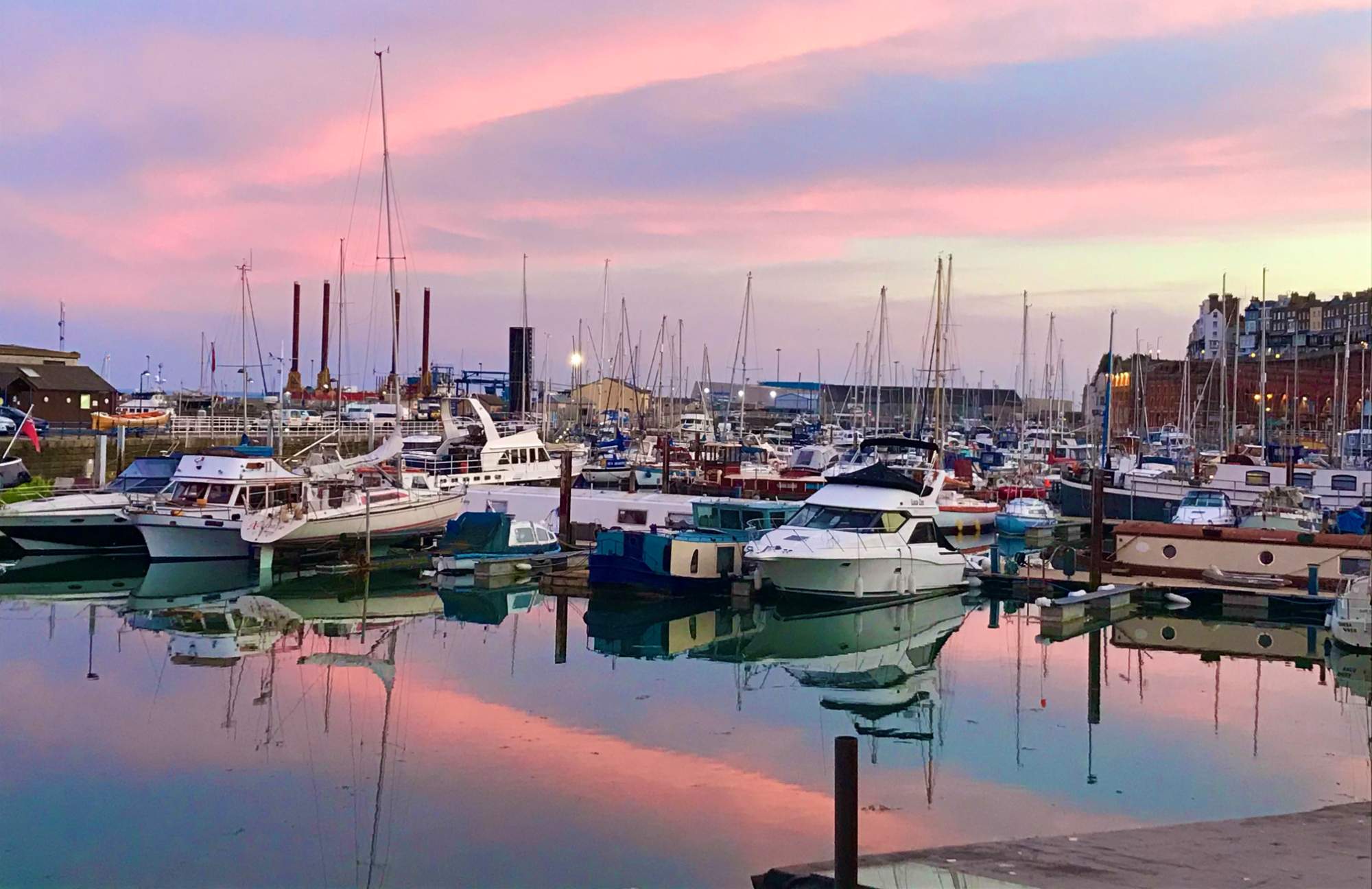 Solve Sunset on Ramsgate Harbour, 8 July 2022 jigsaw puzzle online with ...