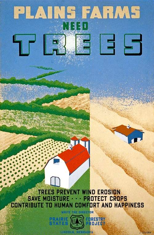 Solve Vintage US Forest Service Poster - Plains Farms Need Trees jigsaw ...