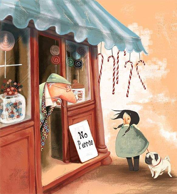 Solve No perros By Daniela Illustration jigsaw puzzle online with 49 pieces