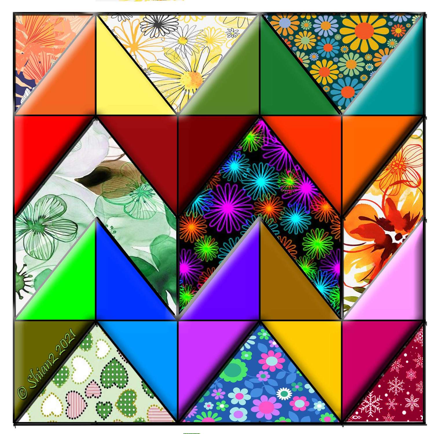 Solve Zig Zag Triangles jigsaw puzzle online with 225 pieces