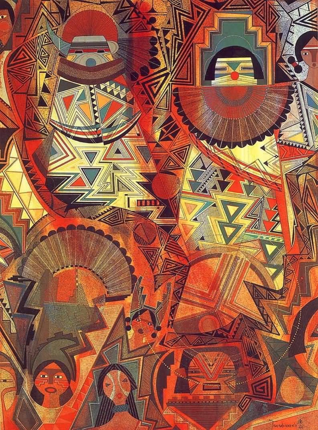 Solve Native American abstract art jigsaw puzzle online with 108 pieces