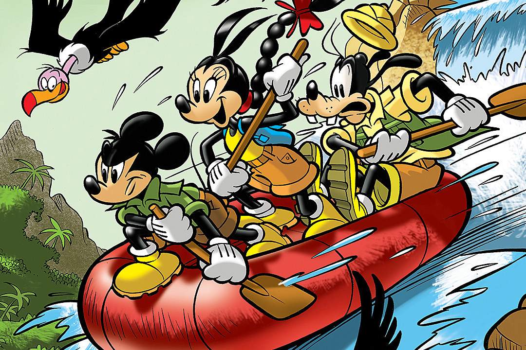 Solve Rafting with Mickey jigsaw puzzle online with 216 pieces