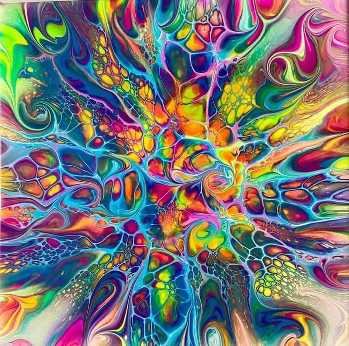 Solve Rainbow Explosion jigsaw puzzle online with 100 pieces