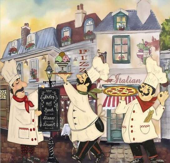 Solve Italian Chefs jigsaw puzzle online with 81 pieces