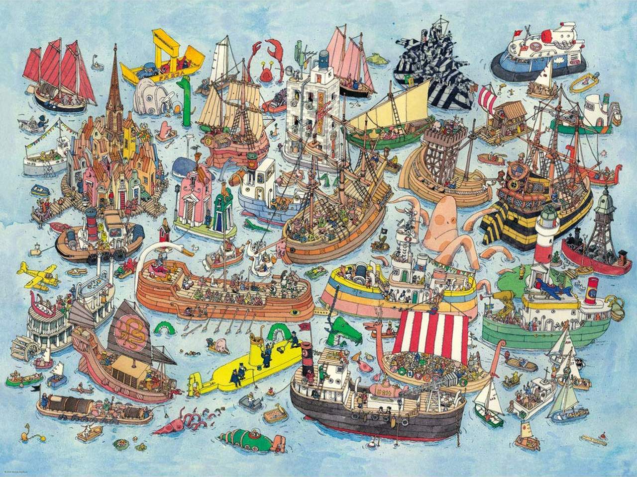 Solve Crowded Regatta jigsaw puzzle online with 252 pieces