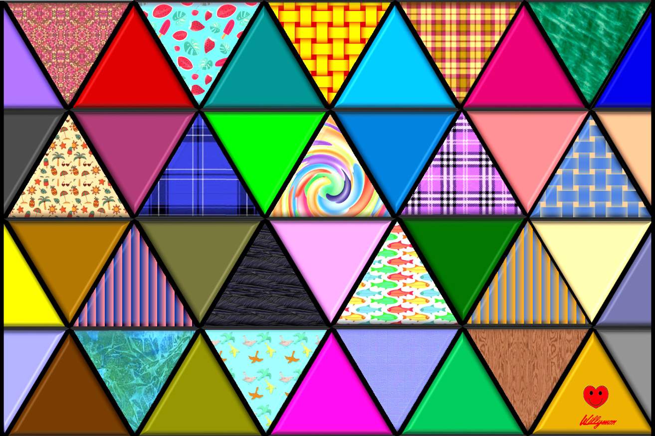 Solve triangles jigsaw puzzle online with 24 pieces