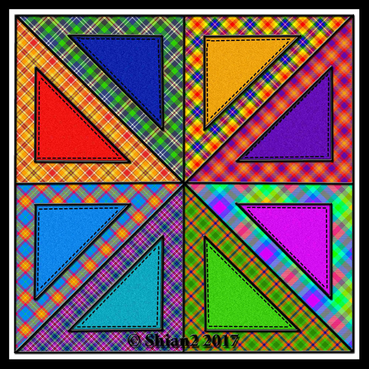 Solve Triangle Patches jigsaw puzzle online with 324 pieces