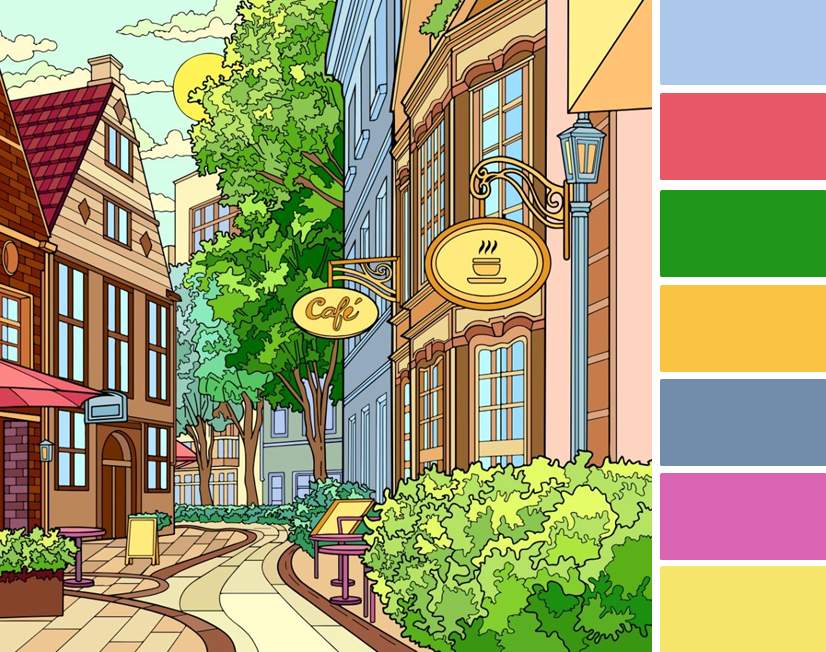 Solve Color Palette 1 jigsaw puzzle online with 48 pieces