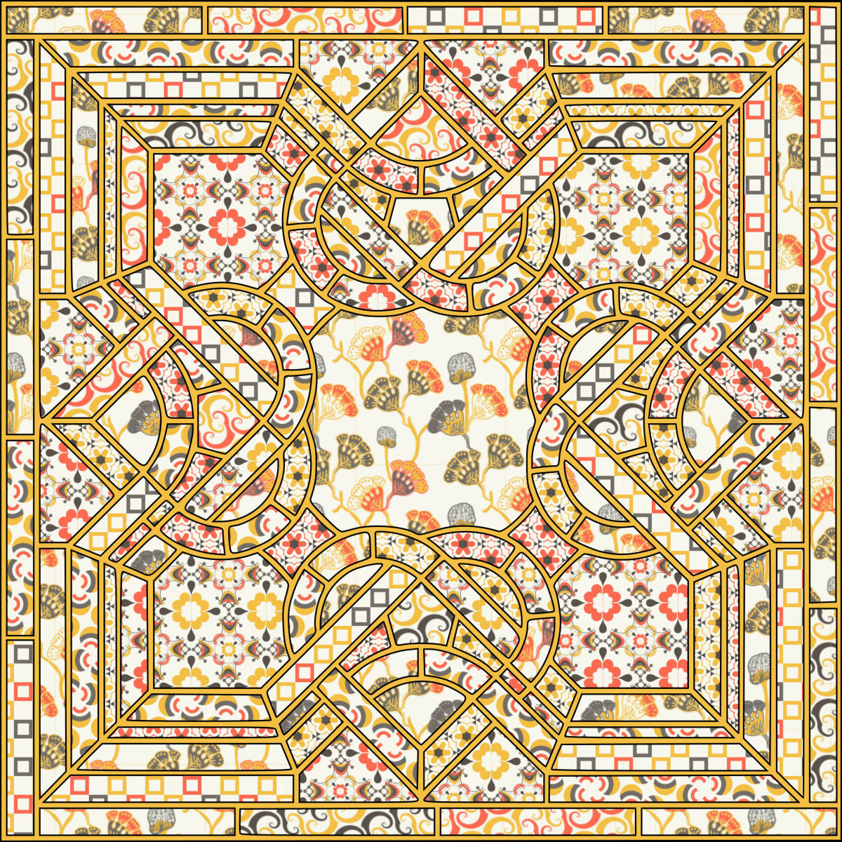 Solve stained glass repetition jigsaw puzzle online with 196 pieces