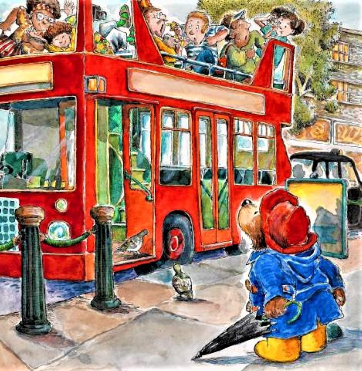 Solve Paddington Bear Considers the Double-Decker Bus jigsaw puzzle ...