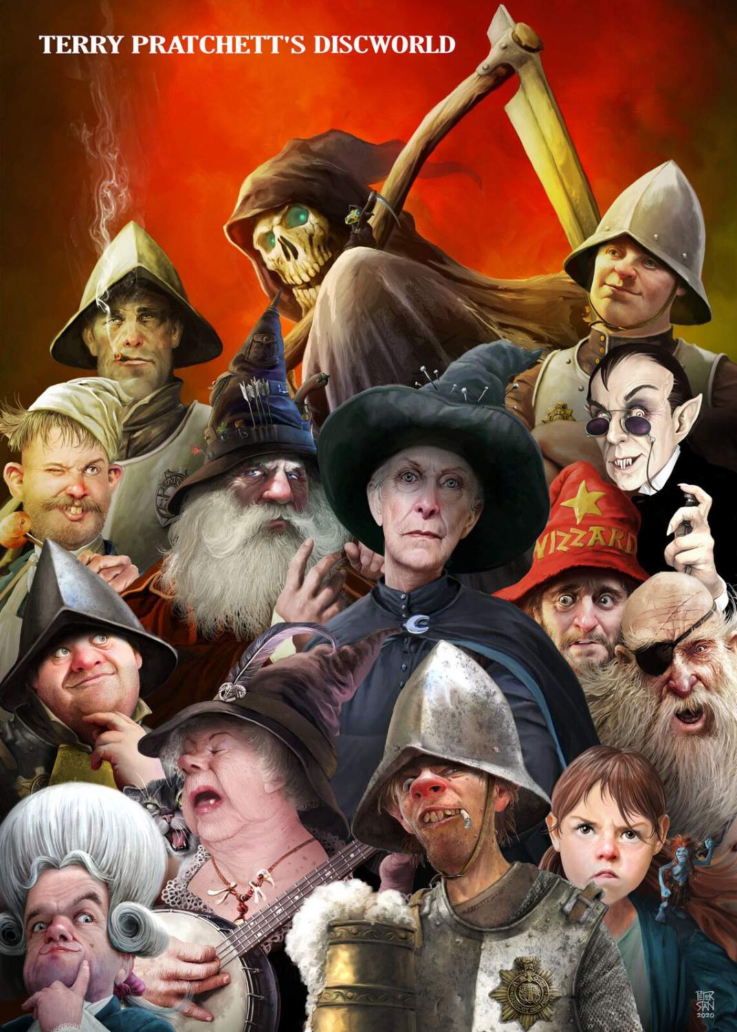 Solve Terry Pratchett's Discworld jigsaw puzzle online with 204 pieces