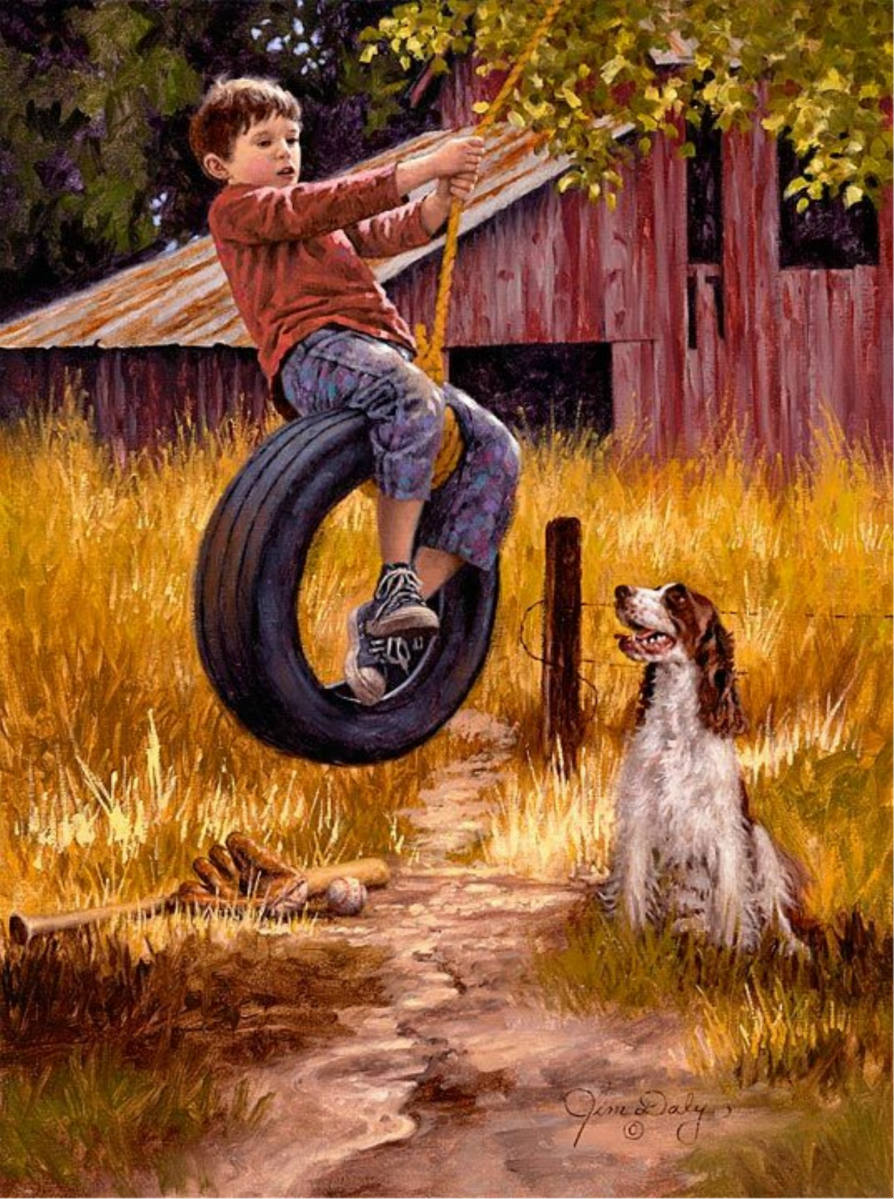 Solve Carefree Days by Jim Daly jigsaw puzzle online with 108 pieces