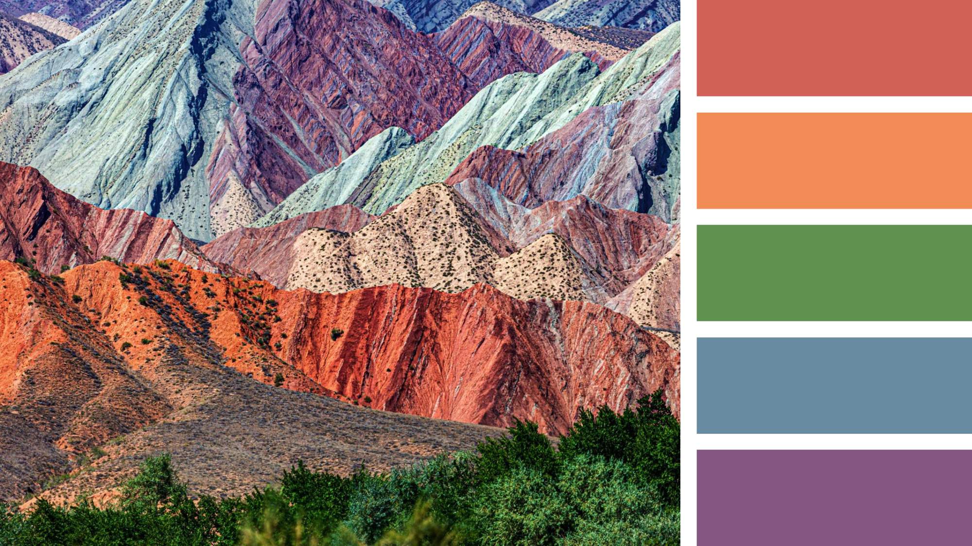 Solve Multicolour Mountains jigsaw puzzle online with 264 pieces