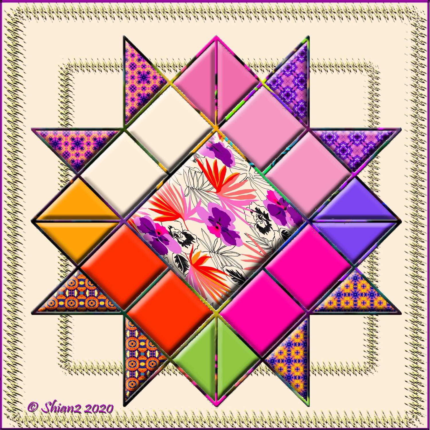 Solve Squares and Triangles jigsaw puzzle online with 144 pieces