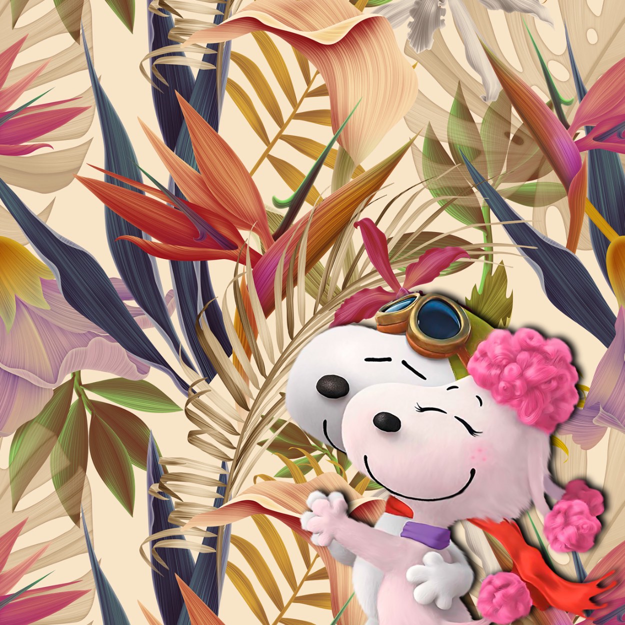 Solve Snoopy and Fifi Dancing jigsaw puzzle online with 100 pieces