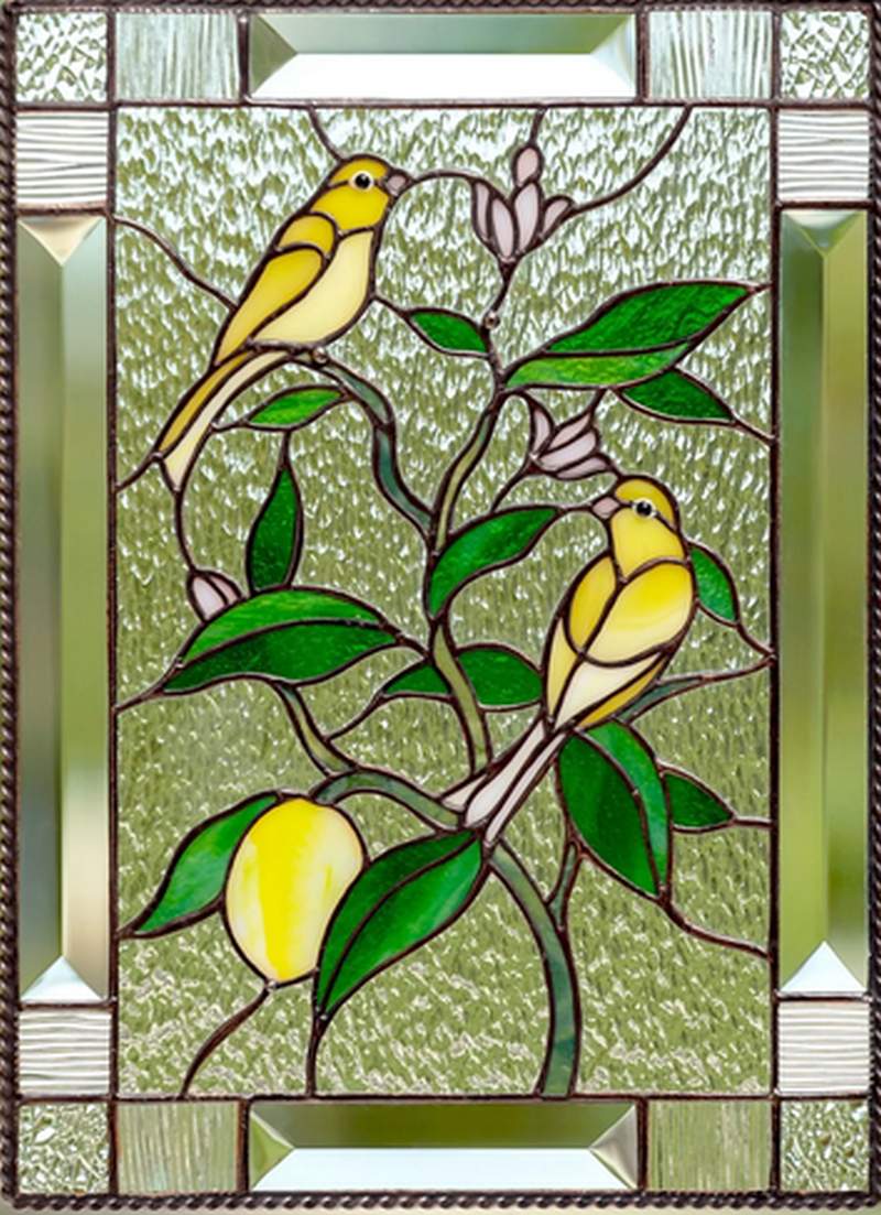 Solve Yellow birds in lemon tree! jigsaw puzzle online with 48 pieces