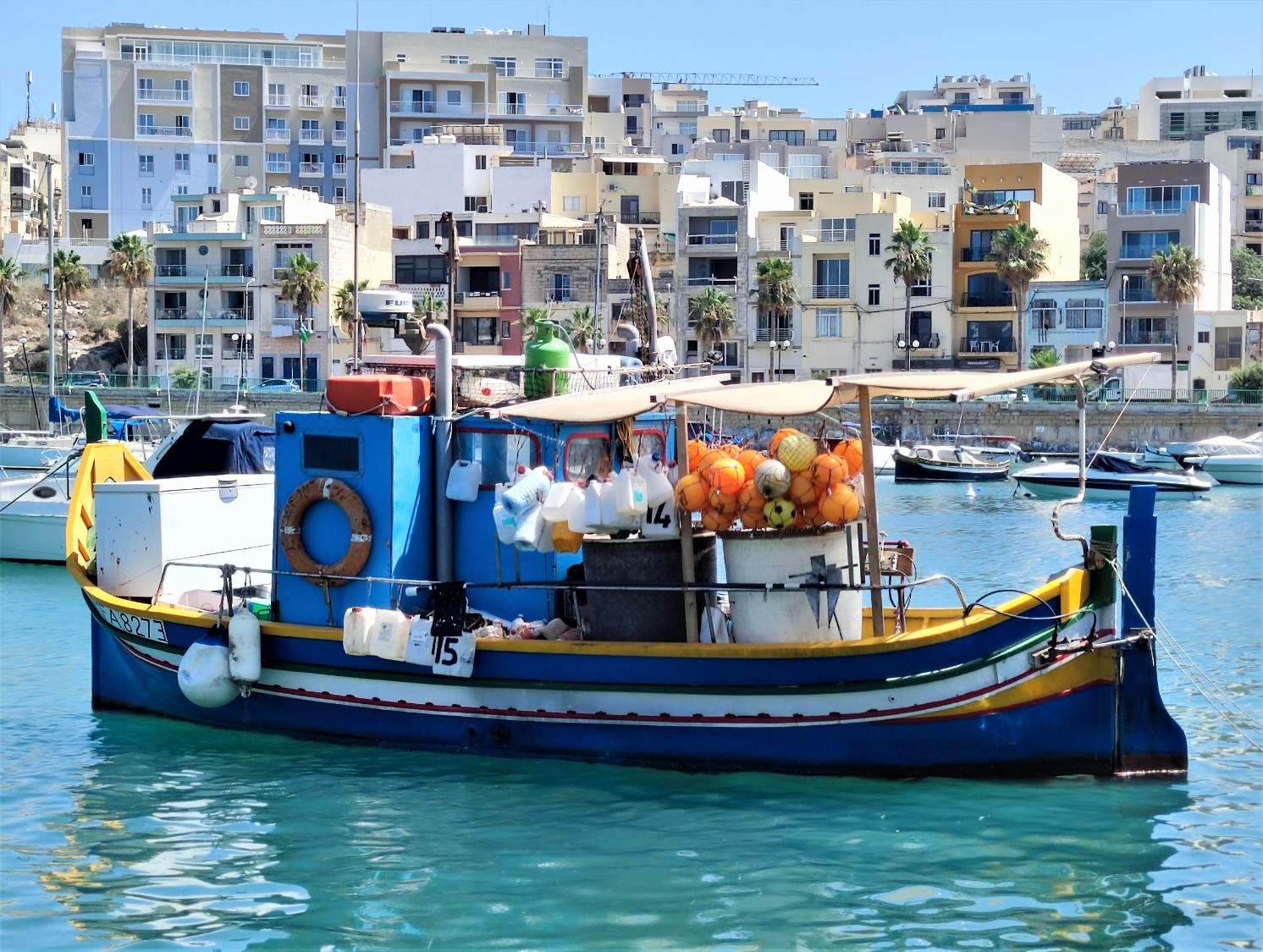 Solve Fishing Boat, Marsascala, Malta jigsaw puzzle online with 80 pieces