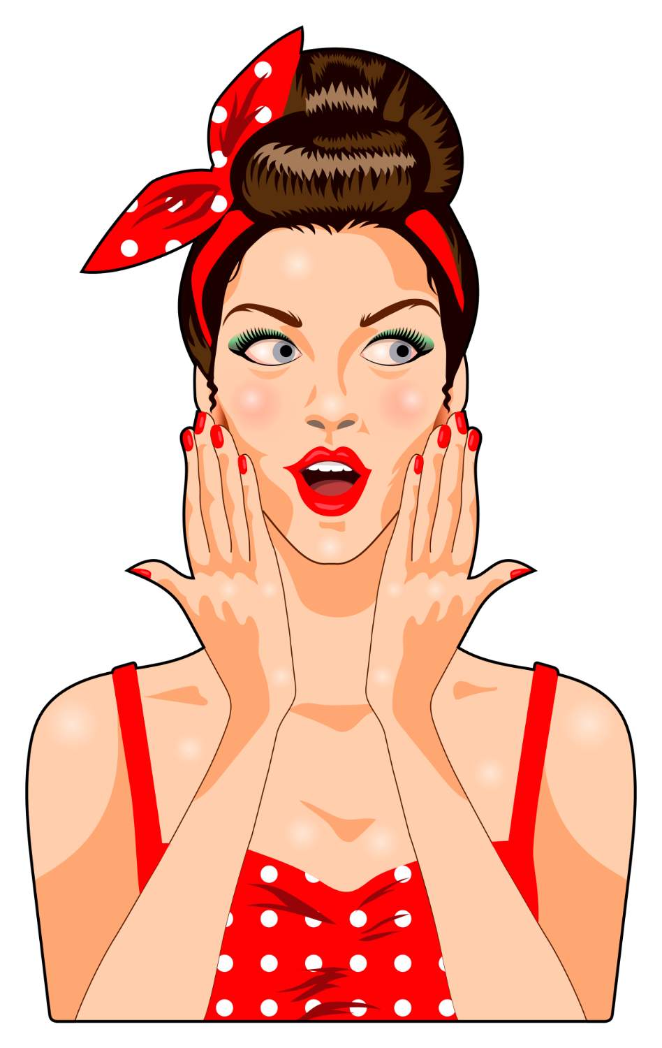 Solve pinup_girl_in_red jigsaw puzzle online with 228 pieces
