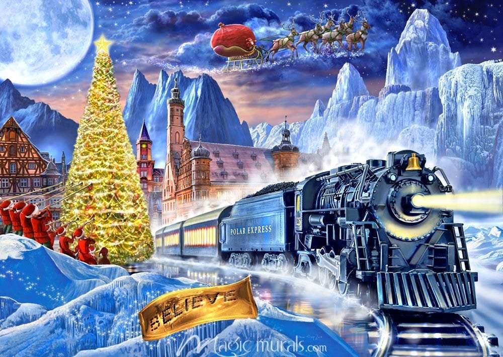 Solve Christmas Train jigsaw puzzle online with 54 pieces