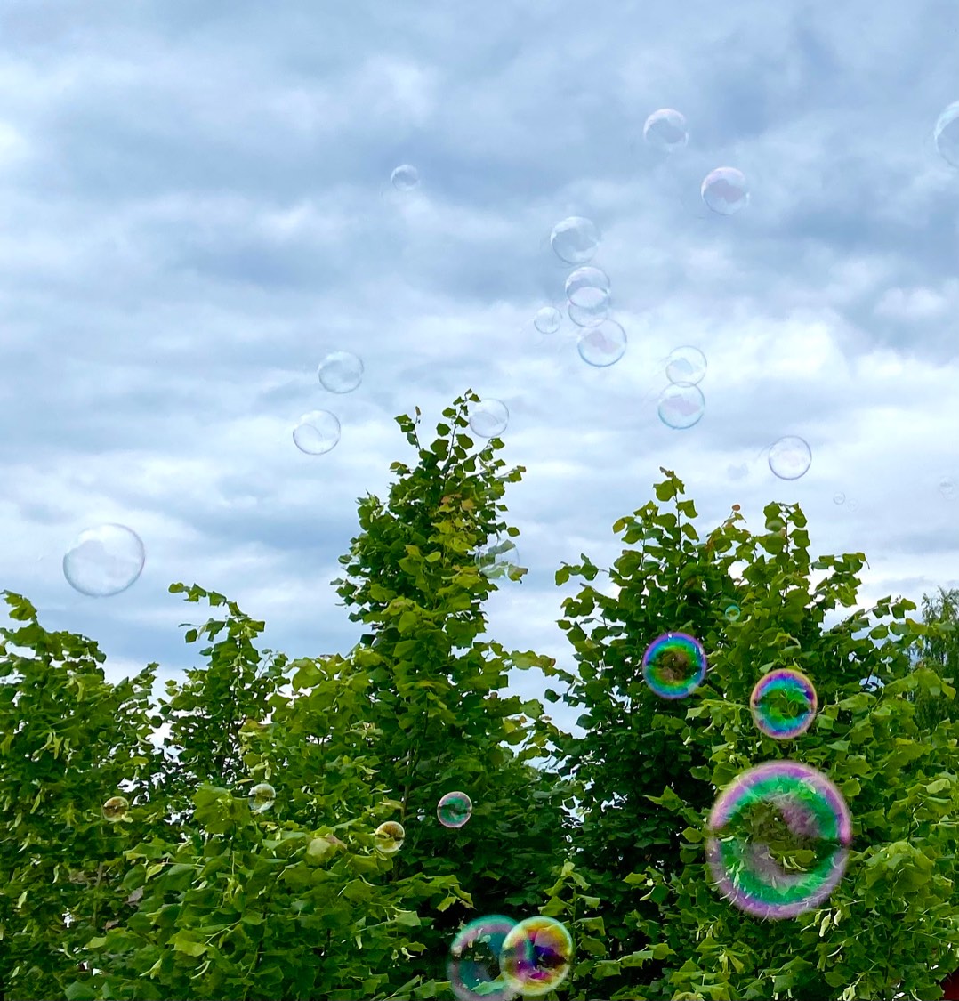 Solve Bubbles and treetops jigsaw puzzle online with 72 pieces