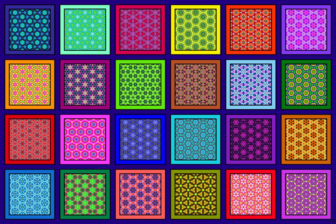 Solve Framed Patterns!! ~ S jigsaw puzzle online with 24 pieces